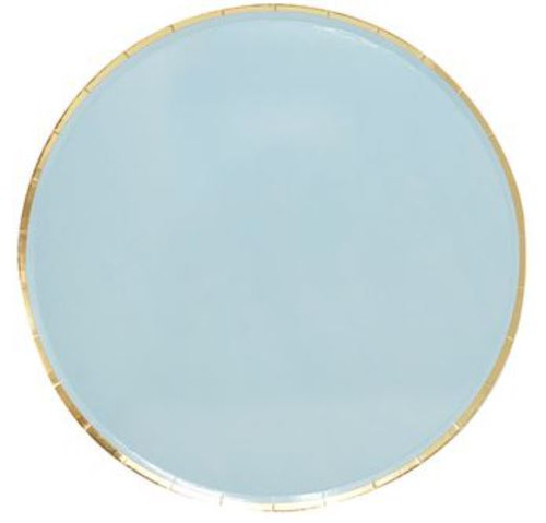 Light Blue Plate Set, Gold Trim | Parti Parti