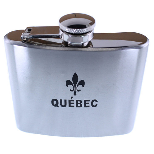 Quebec Print Whiskey Flask | Wholesale Canada