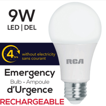 RCA Emergency Bulb 7W with 4h battery back-up | Wholesale Canada
