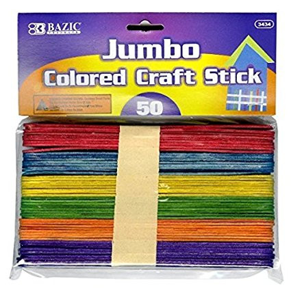 Jumbo Coloured Craft Sticks 50pc | artcentreja