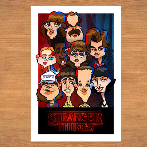 Stranger Things Signed Framed Print | Caricatures By Steve
