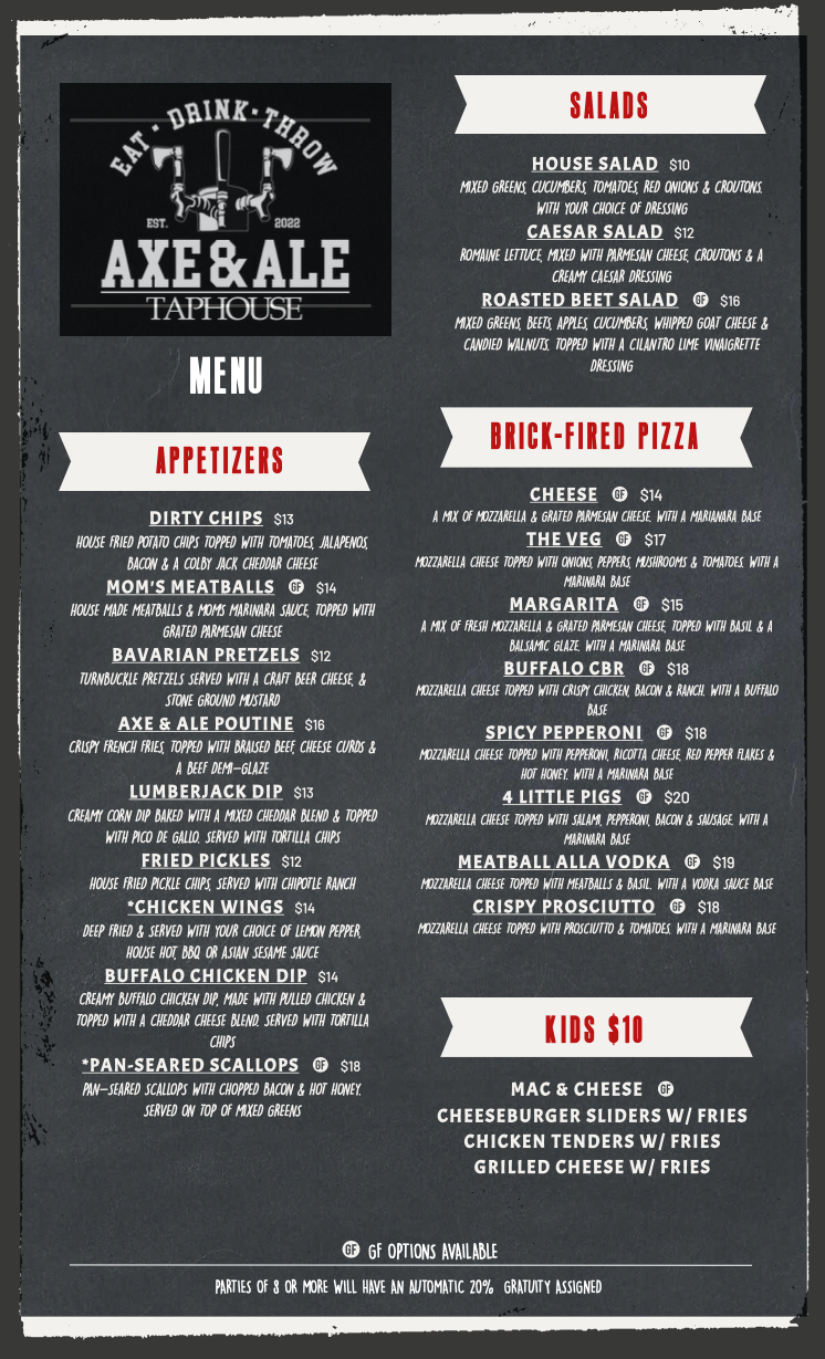 MENU | Axe&Ale