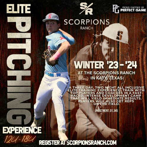 Elite Pitching Experience ($885) - Nov. 24-26 (13U - 18U) | Scorprions Ranch