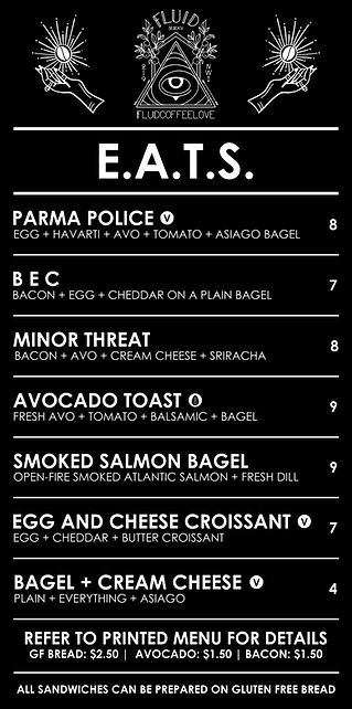 FLUID COFFEE ROASTERS | MENU