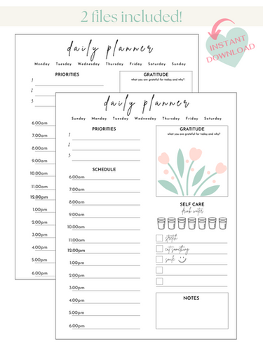 Printable Daily Planner - Elegant - Digital-Download | INSPIRED BY FLORA