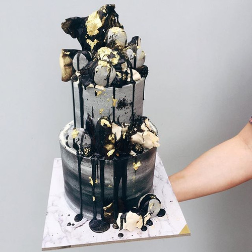 2-tier Cement Abstract Cake | cuppletstore