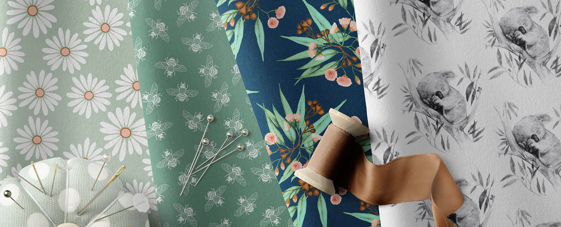 Australian Illustrated Fabrics by Thistle & Fox | Custom Print Fabric