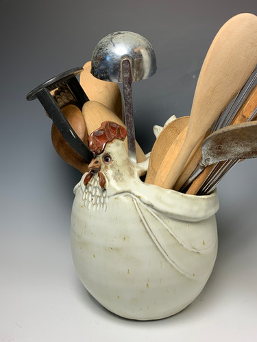 Chicken Utensil Holder | Westport Isl Pottery
