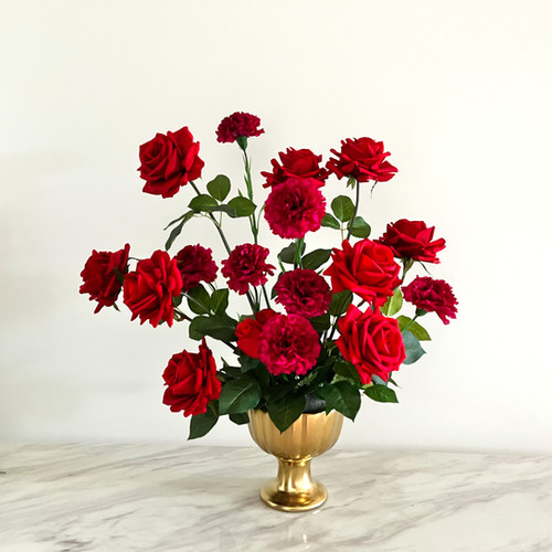Large Artificial Flower Arrangements | Red Rose Compote | PetalPath ...