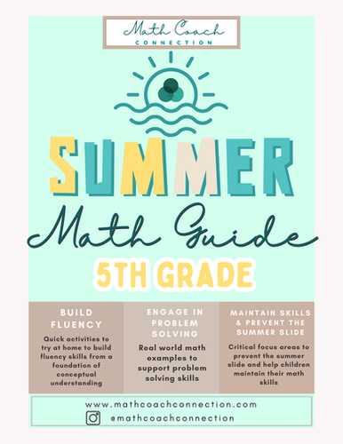 5th Grade Summer School Math Activity Guide | MathCoachConnection
