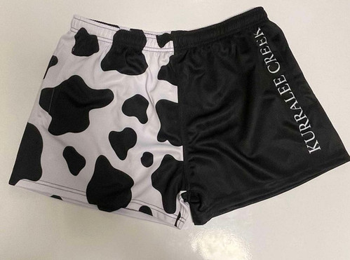 Cow Print Footy Shorts | Kurralee Creek
