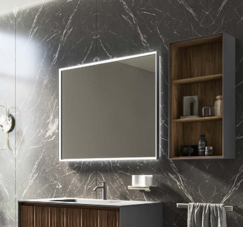 INDA Pirano Wall-mounted Mirror w/ Frontal Light Rectangular | ferrara