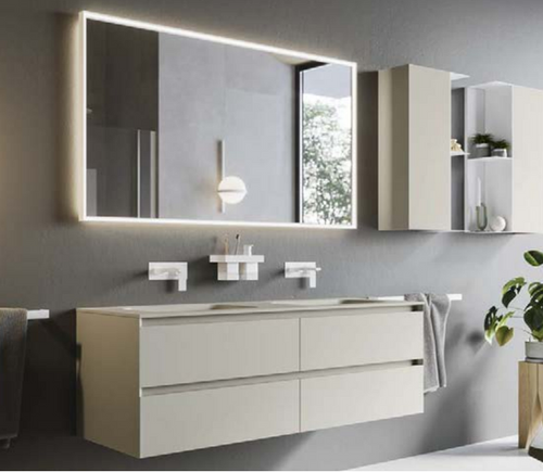 INDA Pirano + Wall-mounted Mirror w/ Lighting Rectangular | ferrara