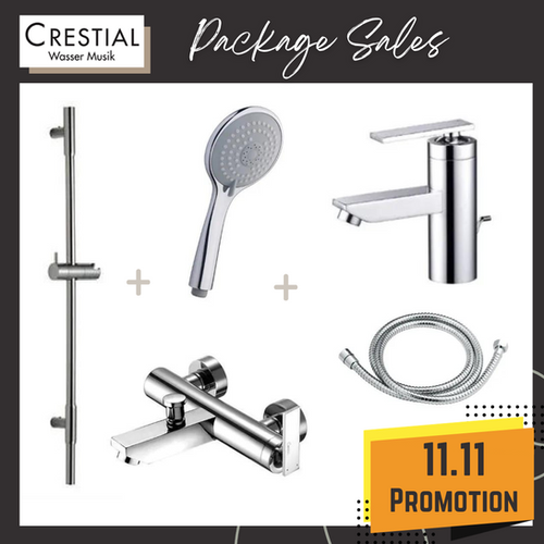 CRESTIAL Bathroom Bundle Klaus2 Single Lever Basin Mixer C33133 ...