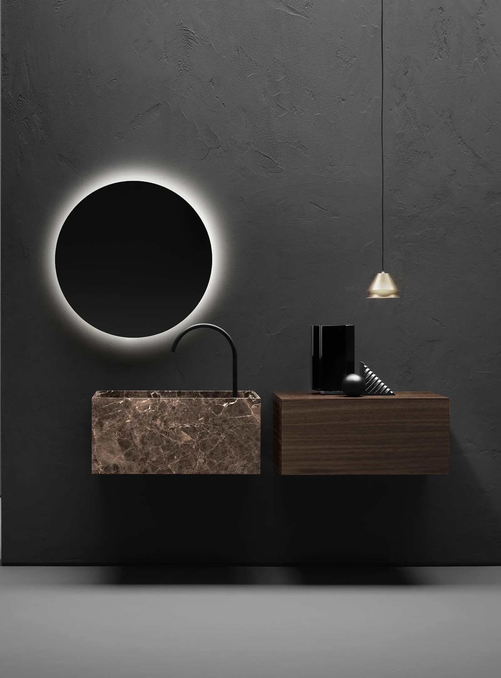 Falper Minimum Wall mounted Basin with shelf W80 x H36 x D45 cm | ferrara