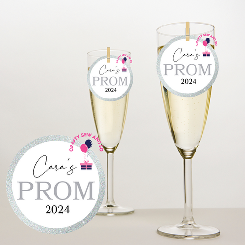 20 X Edible Prom Champagne Prosecco Flute Drink Toppers Uncut ...
