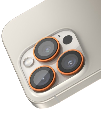 Blueo 9H Ring Metal Camera Lens Protector for iPhone 15 Pro Max Orange ...