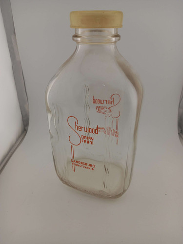 Vintage Sherwood Dairy Farm Glass Milk Container A7 | ATS-Resale LLC.