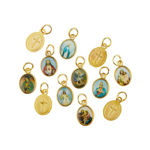 Mini Gold-Tone Devotional Saints Medal | Divine Mercy Parish