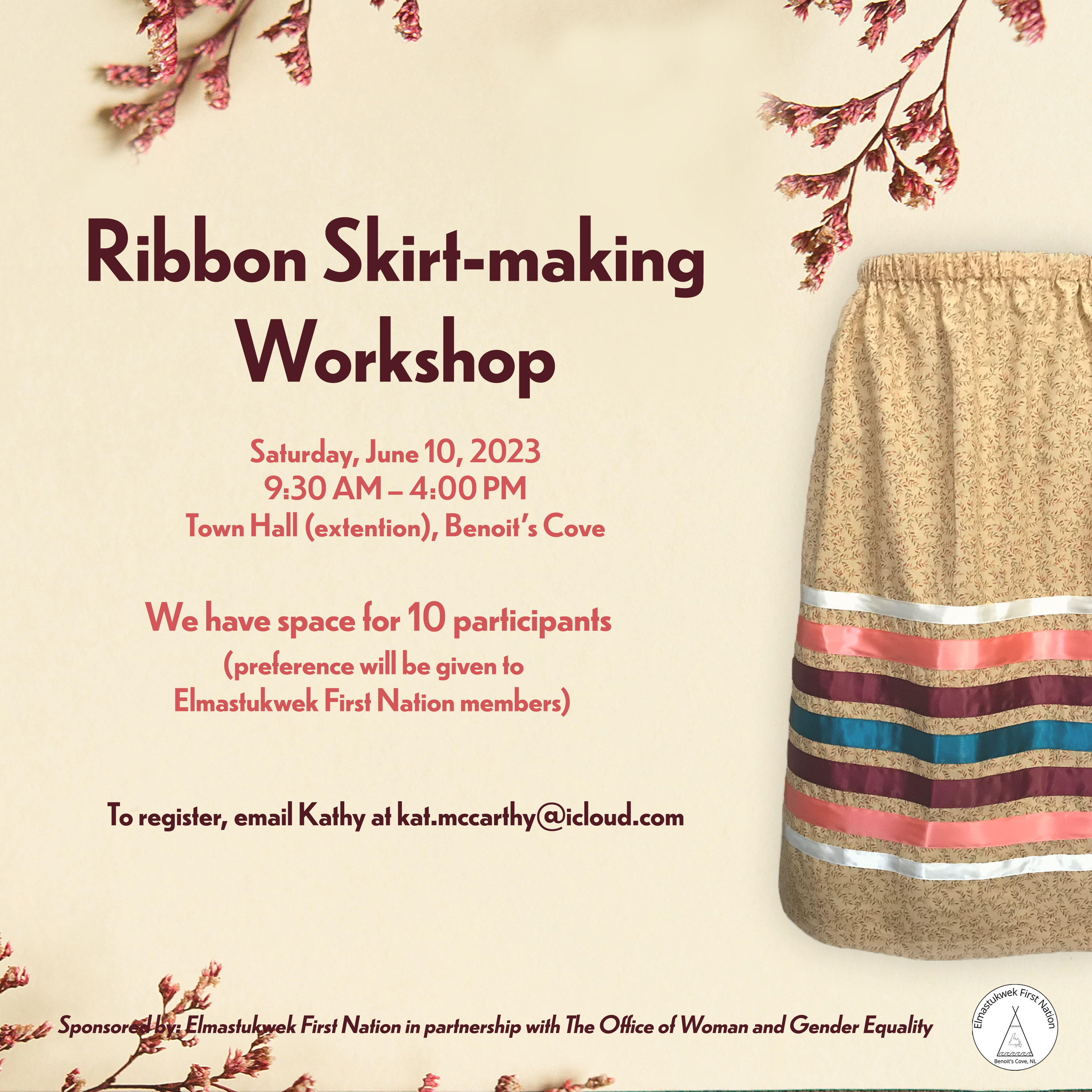 Ribbon Skirt-making Workshop | Elmastukwek Band