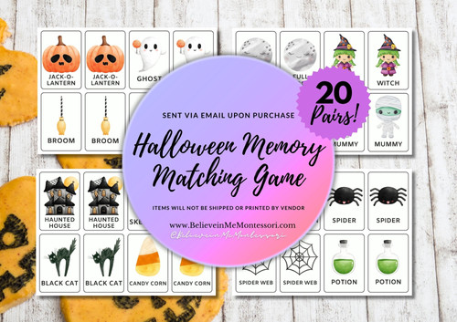 Halloween Memory Matching Game | Believe in Me Montes