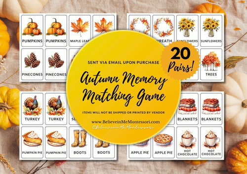 Autumn Memory Matching Game | Believe in Me Montes