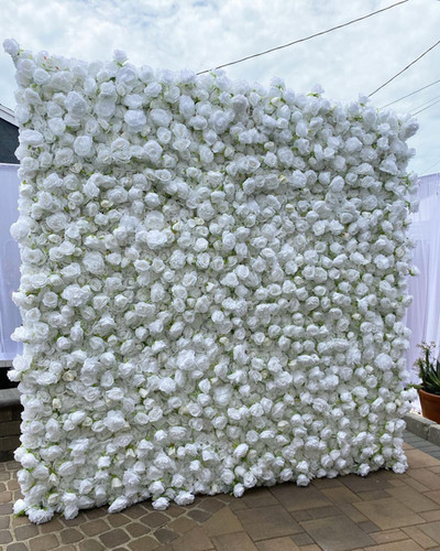 White Wedding Flower Wall Rental Miami| Bond Party