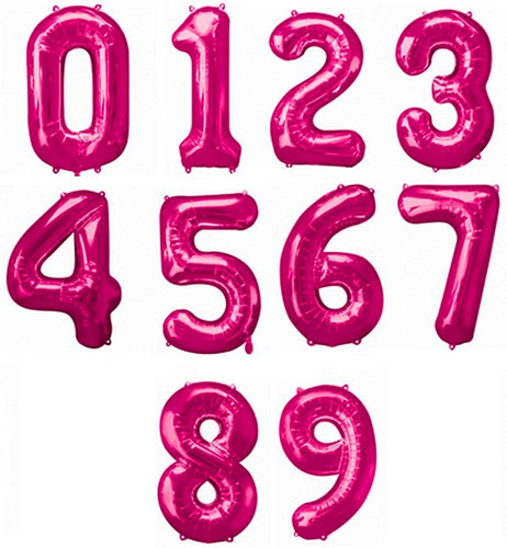 Pink Number Balloons (Large Size) | Bond Party