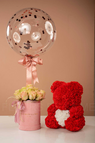 Pink Suede Rose Hot Air Balloon | Fleurs De La Mer