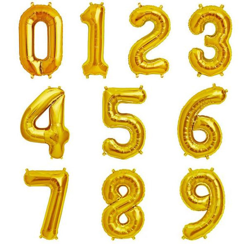 Gold Number Balloons (Large Size) | Bond Party