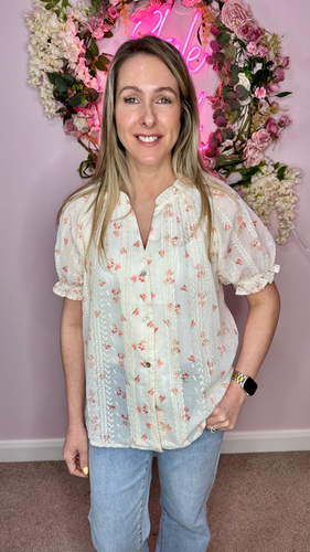 Leanne floral blouse - PEACH | Style Rack