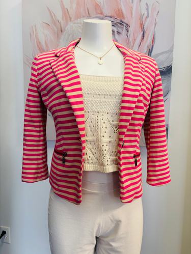 Dynamite Pink Stripped Blazer | Second Impressions