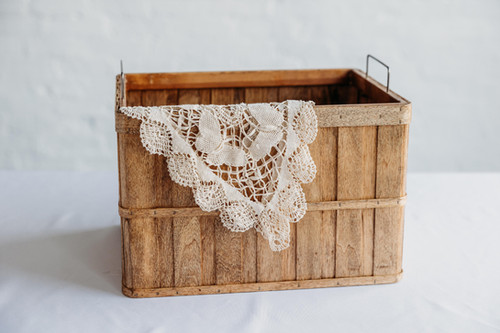 Wooden Basket Card Box | Grand Event Rentals