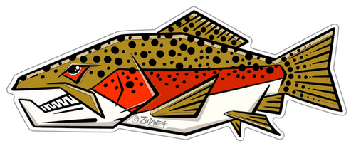 2 1/4" x 5 1/2" Cartoon Steelhead/Rainbow | Boneyard Fly Gear