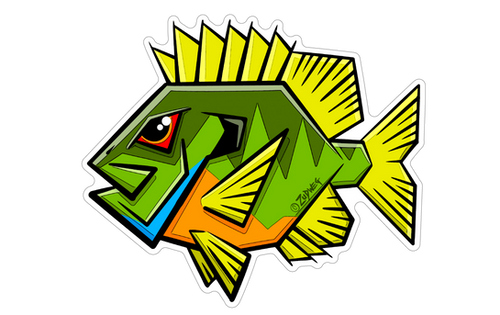 3 1/2" x 4" Cartoon Bluegill | Boneyard Fly Gear