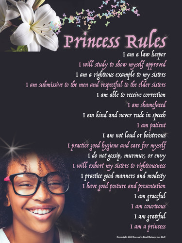 Princess Rules Poster - Girls | Imagery Matters