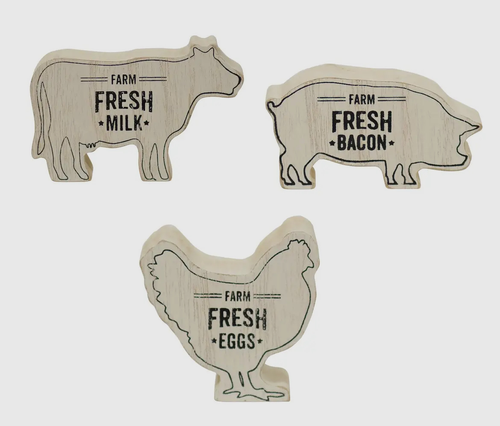 Cow, Chicken, Pig Stack Set of 3 | Farmhouse Florist