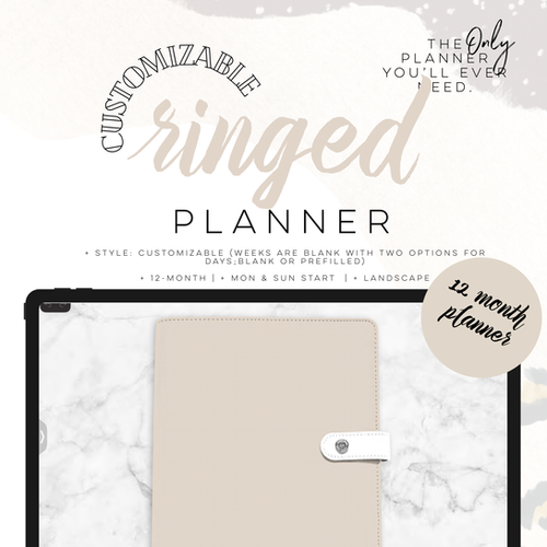 2026 Ringed Digital Planner | Mon and Sun start | | Breezyorganization