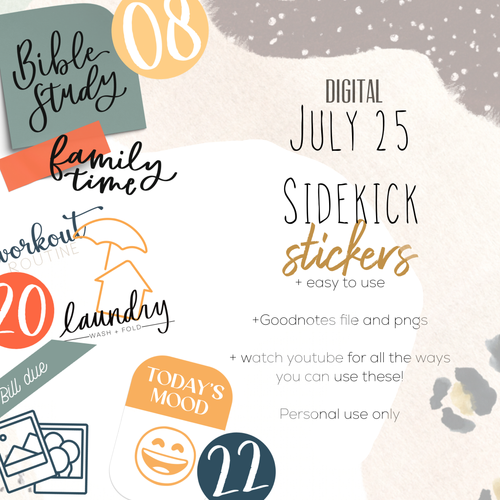 July 2025 Sidekick Stickers | Breezyorganization