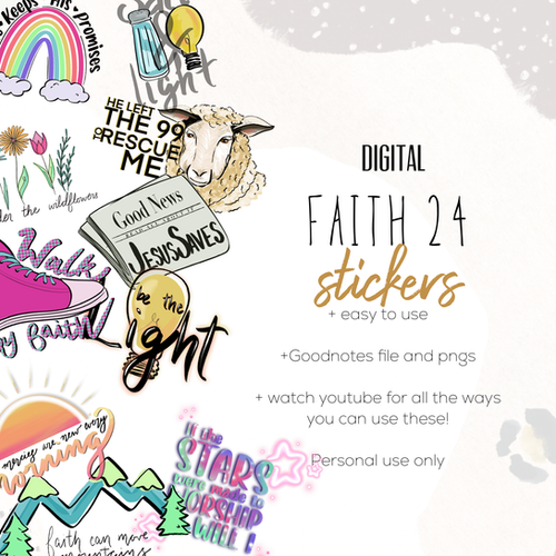 Faith 24 Digital Stickers | Digital planning | Breezyorganization