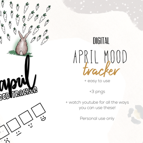 April Mood Tracker Digital Stickers | Breezyorganization