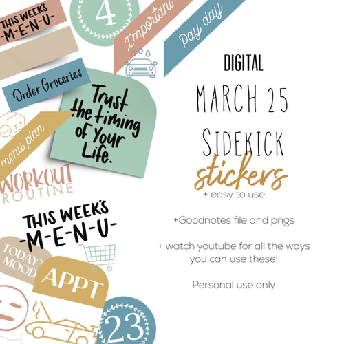 March 2025 Sidekick Stickers | Breezyorganization