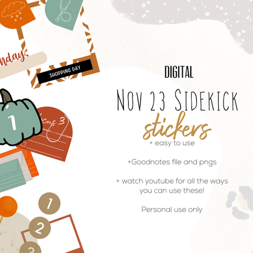 November 2023 Sidekick Stickers | Breezyorganization