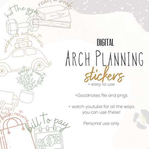 ARCH Planning Digital Stickers | Breezyorganization