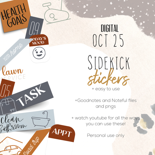 October 2025 Sidekick Stickers | Breezyorganization