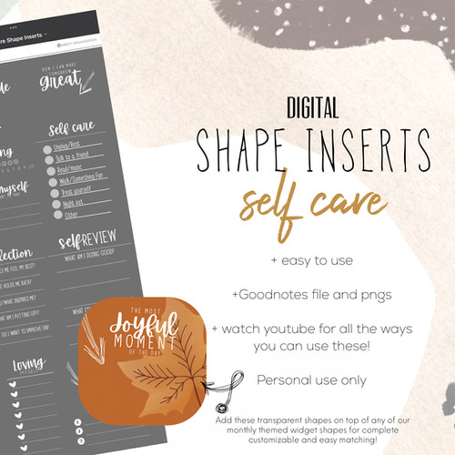 Self Care Shape Widget Inserts | Breezyorganization