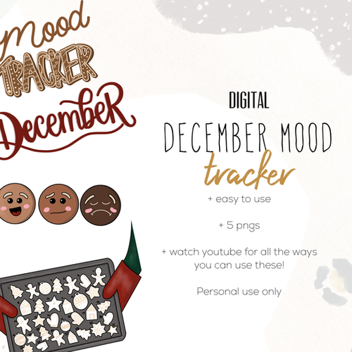December Mood Tracker Digital Stickers | Breezyorganization