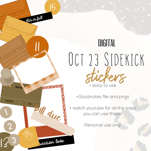 October 2023 Sidekick Stickers | Breezyorganization