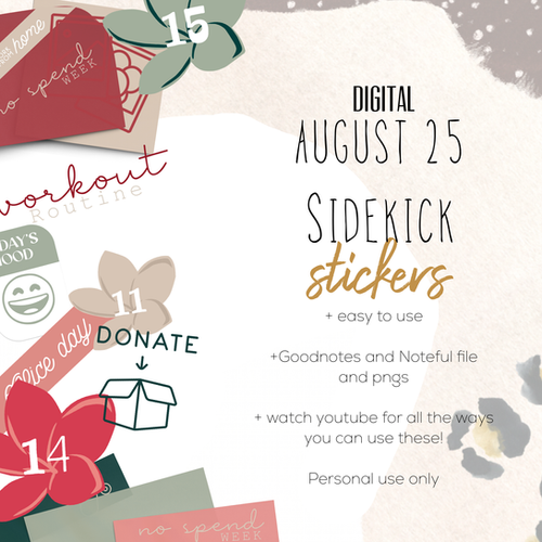 August 2025 Sidekick Stickers | Breezyorganization