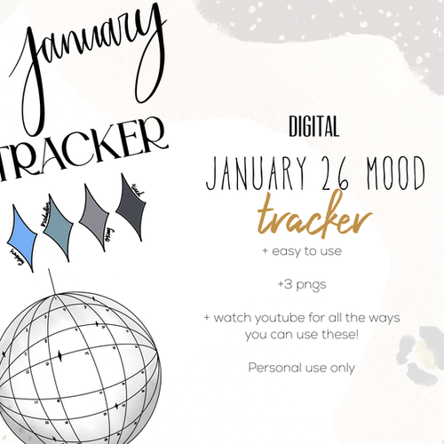 January 26 Mood Tracker Digital Stickers | Breezyorganization
